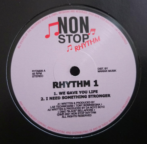 Rhythm 1-We Gave You Life-BLANK LABELS – Gramaphone Records